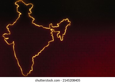 3d Map India Glowing Image Neon Stock Illustration 2145208405 ...