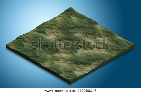 3d Map Isometric View Green Atlas Stock Illustration 2199668315 ...