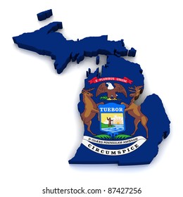 3d Map Michigan Stock Illustration 87427256 | Shutterstock