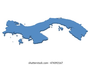 3d Map Panama On Plain Background Stock Illustration 474392167 ...