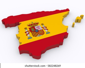 3d Map Spain 3d Rendering Stock Illustration 582248269 | Shutterstock
