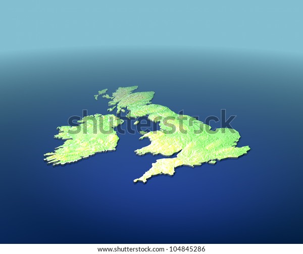 3d Map United Kingdom On Blue Stock Illustration 104845286 | Shutterstock