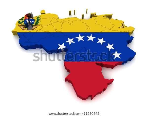 3d Map Venezuela Stock Illustration 91250942 | Shutterstock