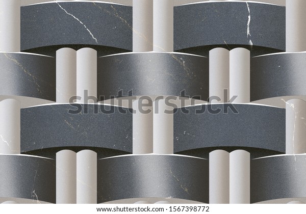 3d Marble Elevation Wall Decorative Tiles Stock Illustration 1567398772