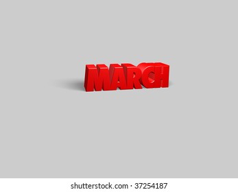 3d March Red Stock Illustration 37254187 | Shutterstock