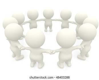 3d Men Doing Circle Isolated Over Stock Illustration 48403288 ...