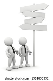 3d People Man Person Directional Sign Stock Illustration 123359875