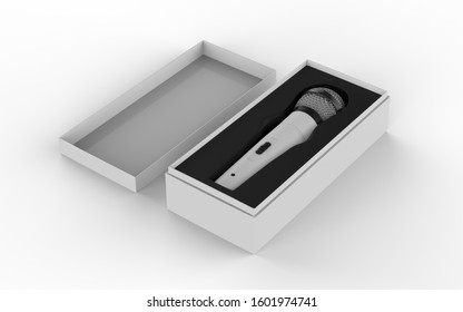 3d Microphone Inside Box Isolated On: ภาพประกอบสต็อก 1601974741 ...