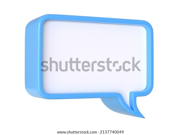3d Minimal Blue Chat Bubble Isolated Stock Illustration 2137740049 ...