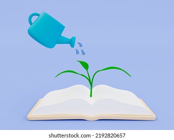 3d Minimal Development Learning Watering Can Stock Illustration ...
