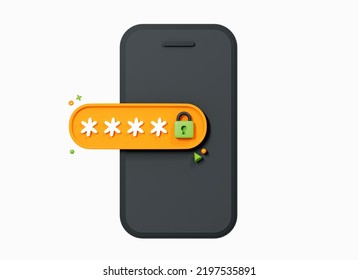 3d Mobile Phone Pin Code Password Stock Illustration 2197535891 ...