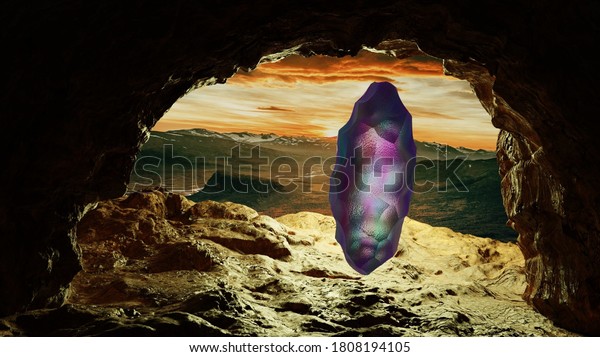 3d Model Cave Floating Crystal Stock Illustration 1808194105 | Shutterstock