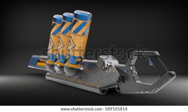 3d Model Future Weapons Flamethrower Stock Illustration 589105814 ...