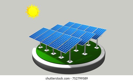 3d Model Group Solar Panels Following Stock Illustration 752799589 ...