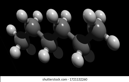 Ilustrasi Stok 3d Model Hexane Alkane Six Carbon 1721132260 | Shutterstock