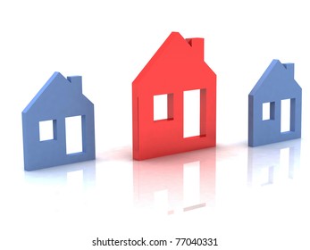 3d Model House Symbol Set Stock Illustration 77040331 | Shutterstock