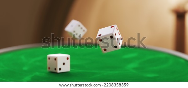 3d Model Illustration Dice Falling On Stock Illustration 2208358359 ...