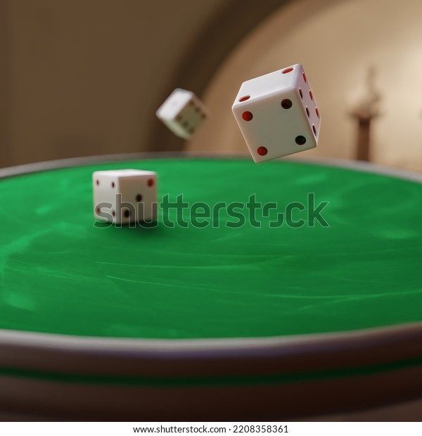 3d Model Illustration Dice Falling On Stock Illustration 2208358361 ...
