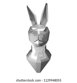 3d Model Rabbits Head Render Isolated Stock Illustration 1129948055 ...