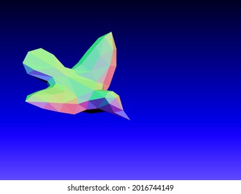 3d Model Render Bird Flying Down Stock Illustration 2016744149
