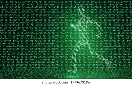 3d Model Running Digital Man On Stock Illustration 1779673196 ...