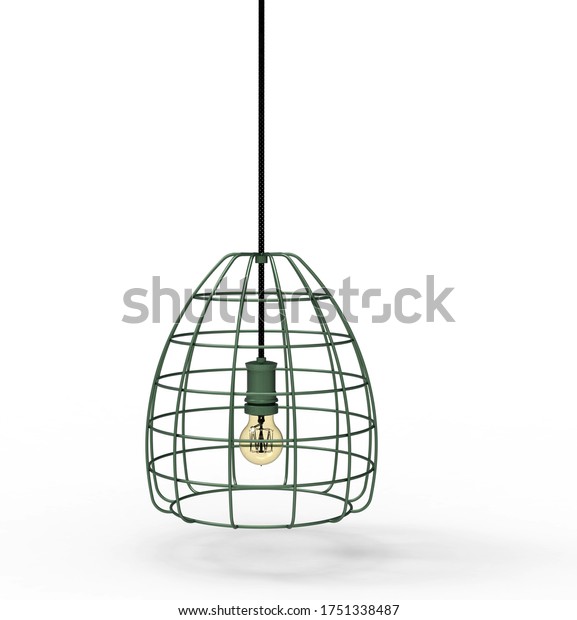 3d Model Wire Hanging Ceiling Light Stock Illustration 1751338487 ...
