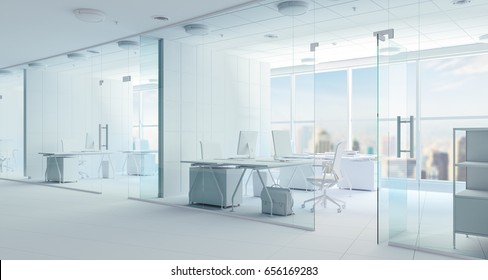 3d Modern Office Interior Render Stock Illustration 656169283 ...