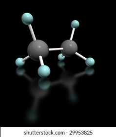 3d Molecular Model Ethane On Black Stock Illustration 29953825 ...