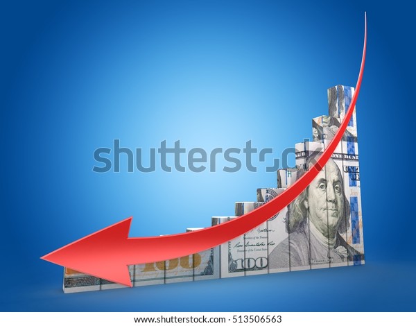 3d Money Chart Down Red Arrow Stock Illustration 513506563 | Shutterstock