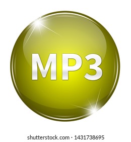 3d Mp3 Round Button Isolated Stock Illustration 1443969794 | Shutterstock