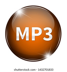 3d Mp3 Round Button Isolated Stock Illustration 1443969794 | Shutterstock