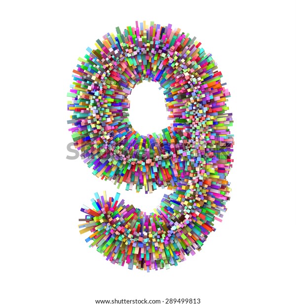 3d Multicolor Bricks Creative Decorative Number Stock Illustration ...