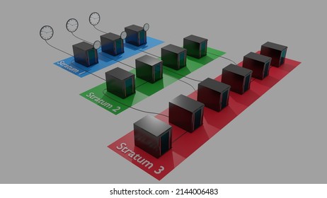 3d Network Time Protocol Topology Stock Illustration 2144006483 ...
