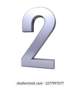 3d Number 2 Silver Rendering Sign Stock Illustration 1277997577 ...