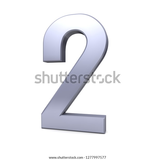 3d Number 2 Silver Rendering Sign Stock Illustration 1277997577 ...