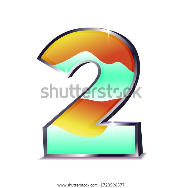 3d Number 2 Threedimensional Number Two Stock Illustration 1723596577 ...