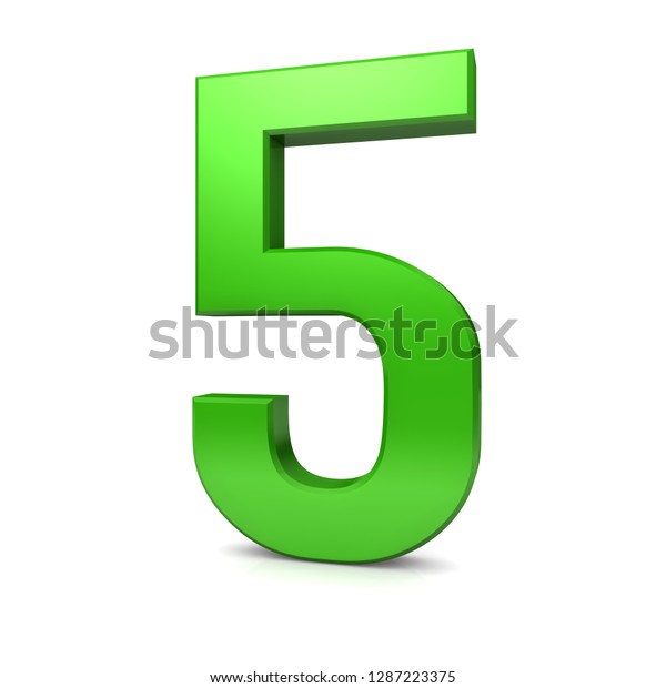 3d Number 5 Green Rendering Sign Stock Illustration 1287223375 ...