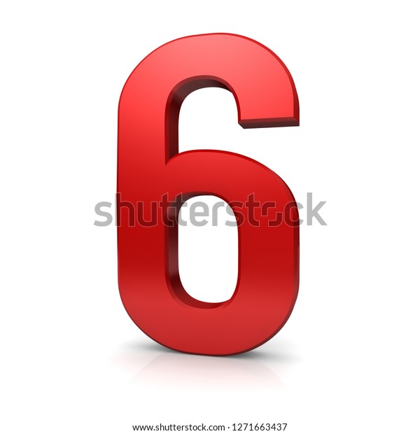 3d Number 6 Red Rendering Stock Illustration 1271663437