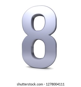 3d Number 8 Silver Rendering Sign Stock Illustration 1278004111 ...