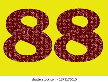 3d Number Eighty Eight Design Decoration 库存插图 1873176010 | Shutterstock