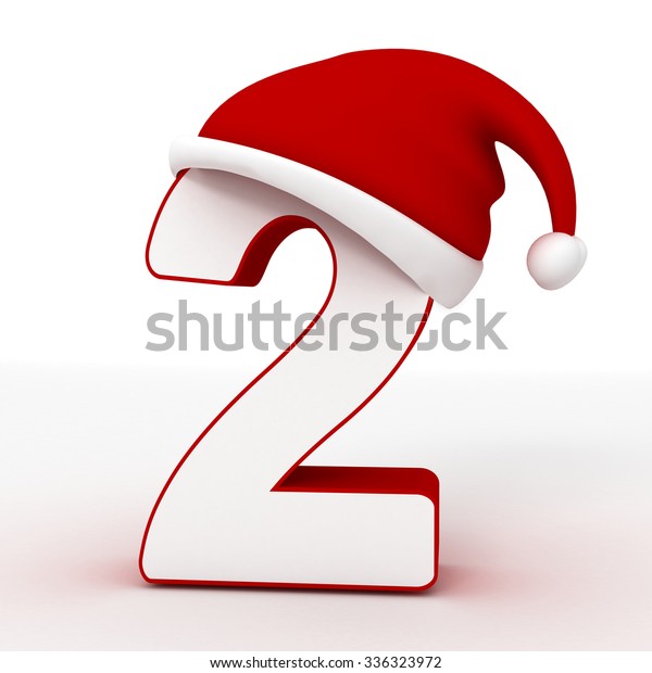 3d Number Two 2 Santa Clause Stock Illustration 336323972