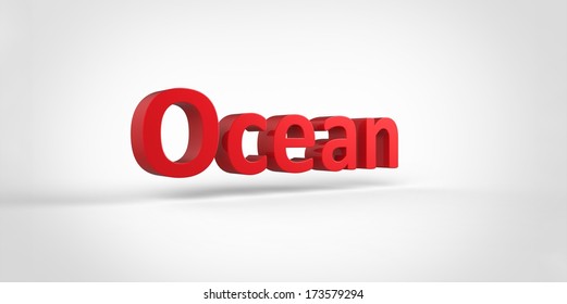 3d Ocean Word Text Stock Illustration 173398739 | Shutterstock