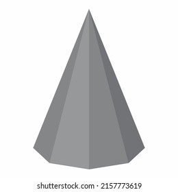 3d Octagonal Pyramid Geometric Shape Isolated Stock Illustration ...