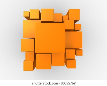 3d Orange Abstract Background Render Illustration Stock Illustration ...