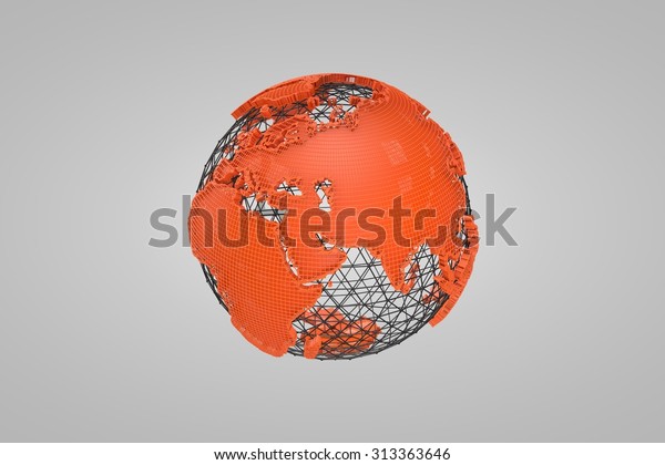 3d Orange Globe Wire Stock Illustration 313363646 | Shutterstock