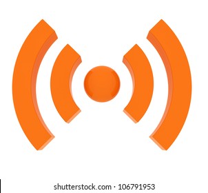 3d Orange Wireless Icon Render On Stock Illustration 106791953 ...
