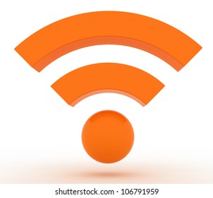 3d Orange Wireless Icon Render On Stock Illustration 106791959 ...