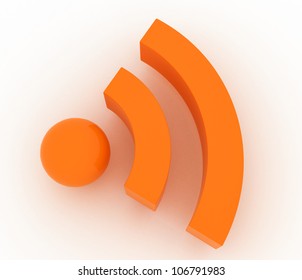 3d Orange Wireless Icon Render On Stock Illustration 106791983 ...