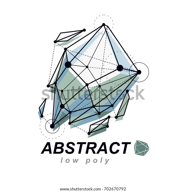 3d Origami Abstract Mesh Object Abstract Stock Illustration 702670792