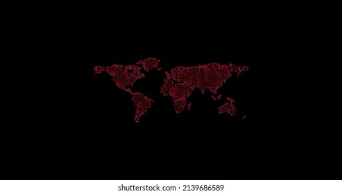 3d Particle World Map Global Connection Stock Illustration 2139686589 ...